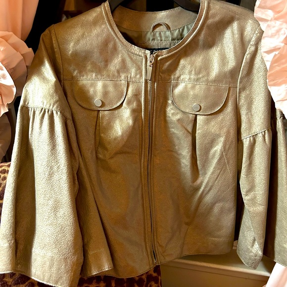 Bernardo | Jackets & Coats | Bernardo Light Gold Leather Jacket Euc ...